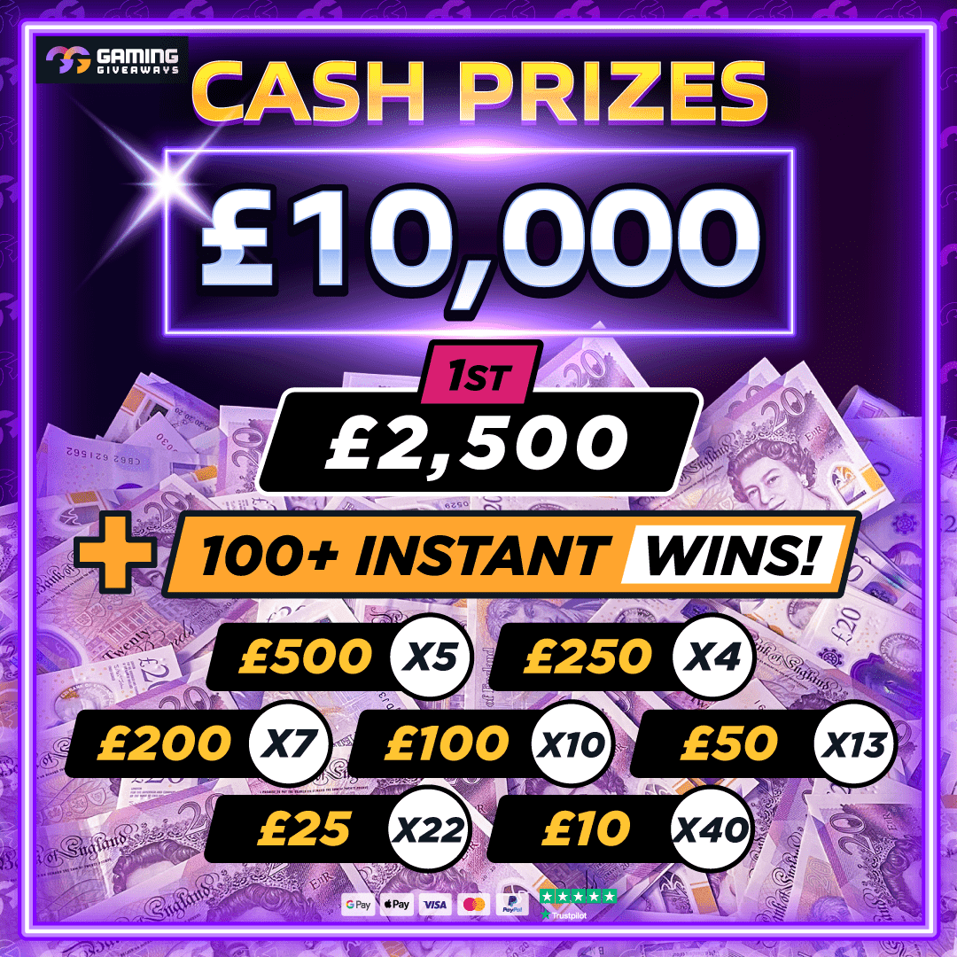 £10,000 Total Cash - Over 100 instant wins #2 - Gaming Giveaways