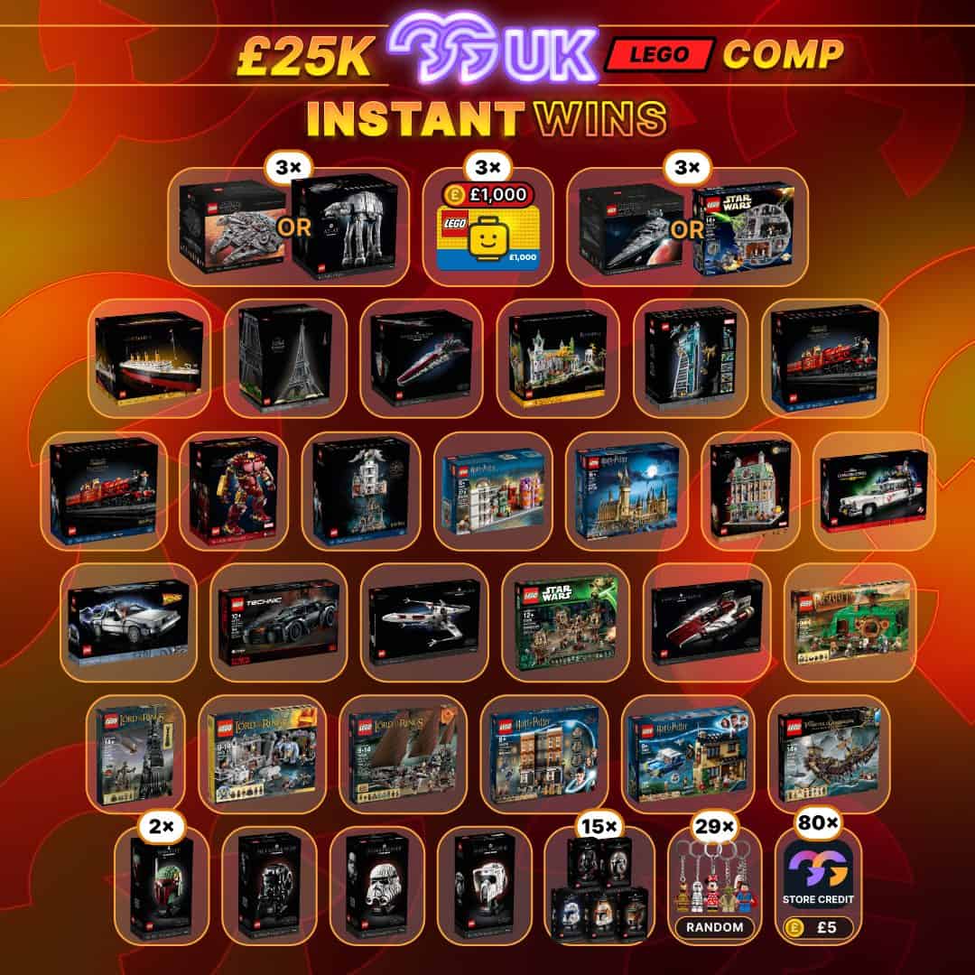 🔥 BOOSTED COMP🔥 £25K MEGA LEGO Comp + Over 160 Instant Wins (See ...