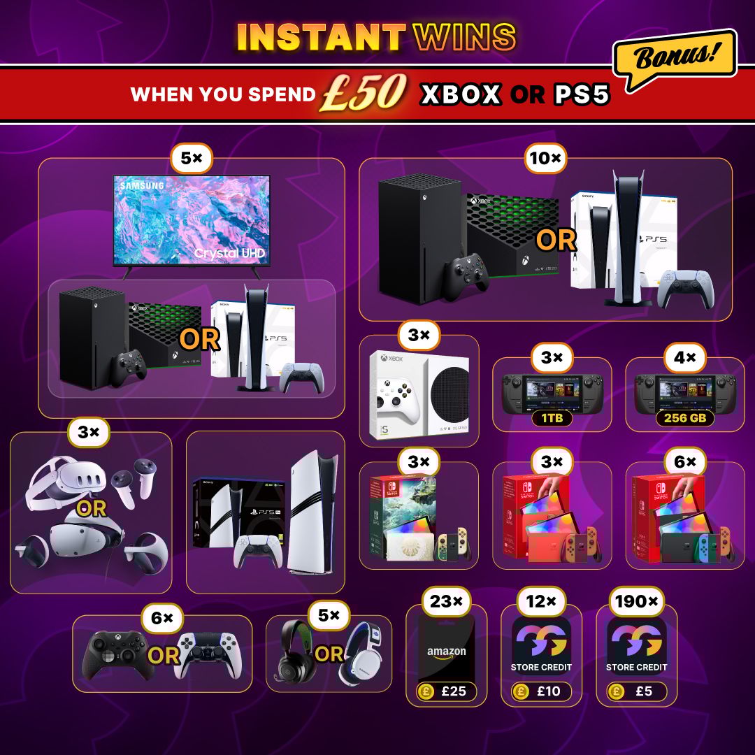 *AUTO DRAW* £25K MEGA Console Comp + 270 Instant Wins #8 - Gaming Giveaways