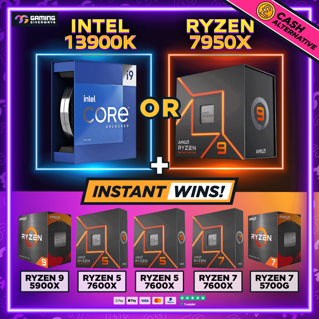 Ryzen 7950X or Intel 13900K + 5 instant wins! (CASH ALTS AVAILABLE) #4 ...