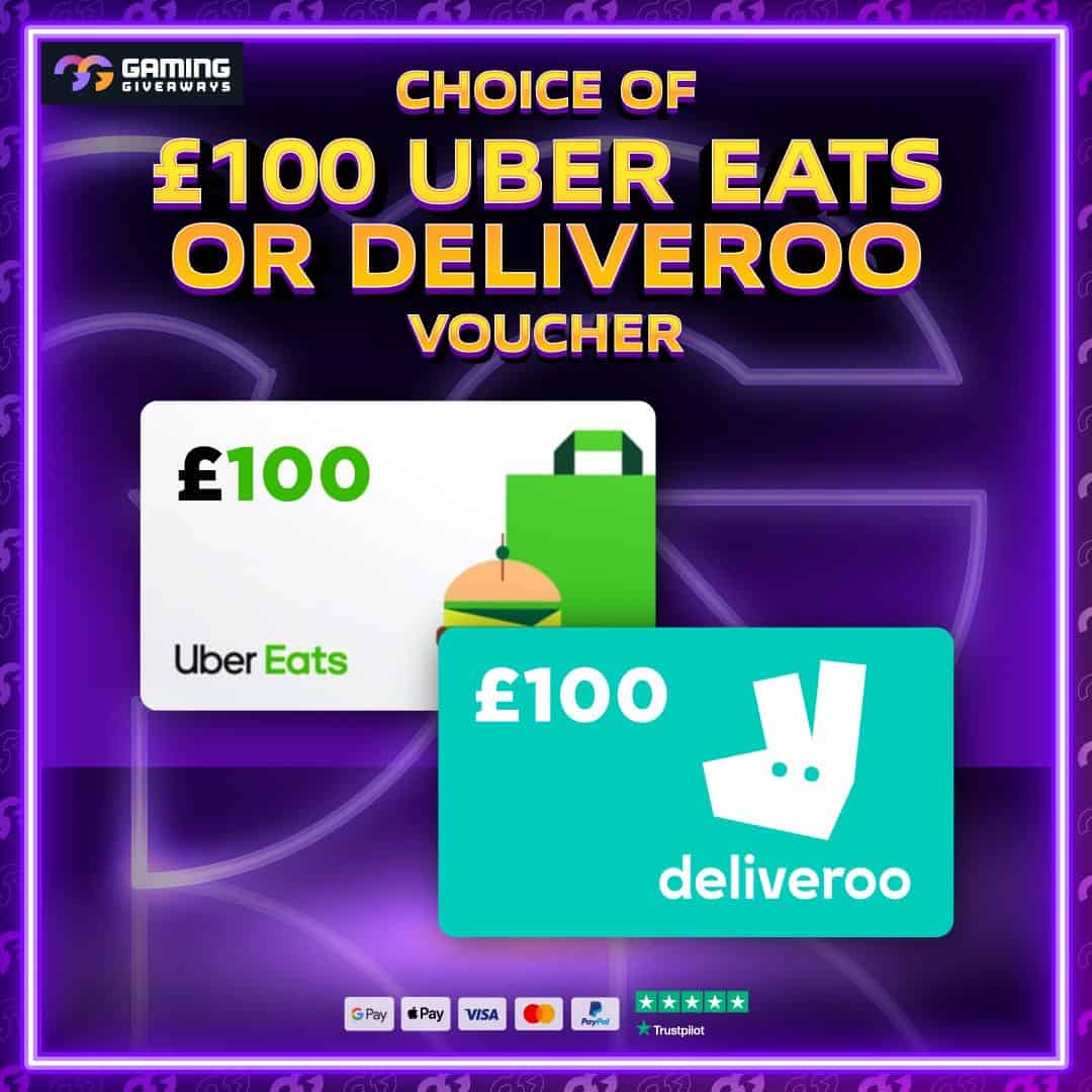 Choice of £100 UBER EATS OR DELIVEROO voucher #1 - Gaming Giveaways