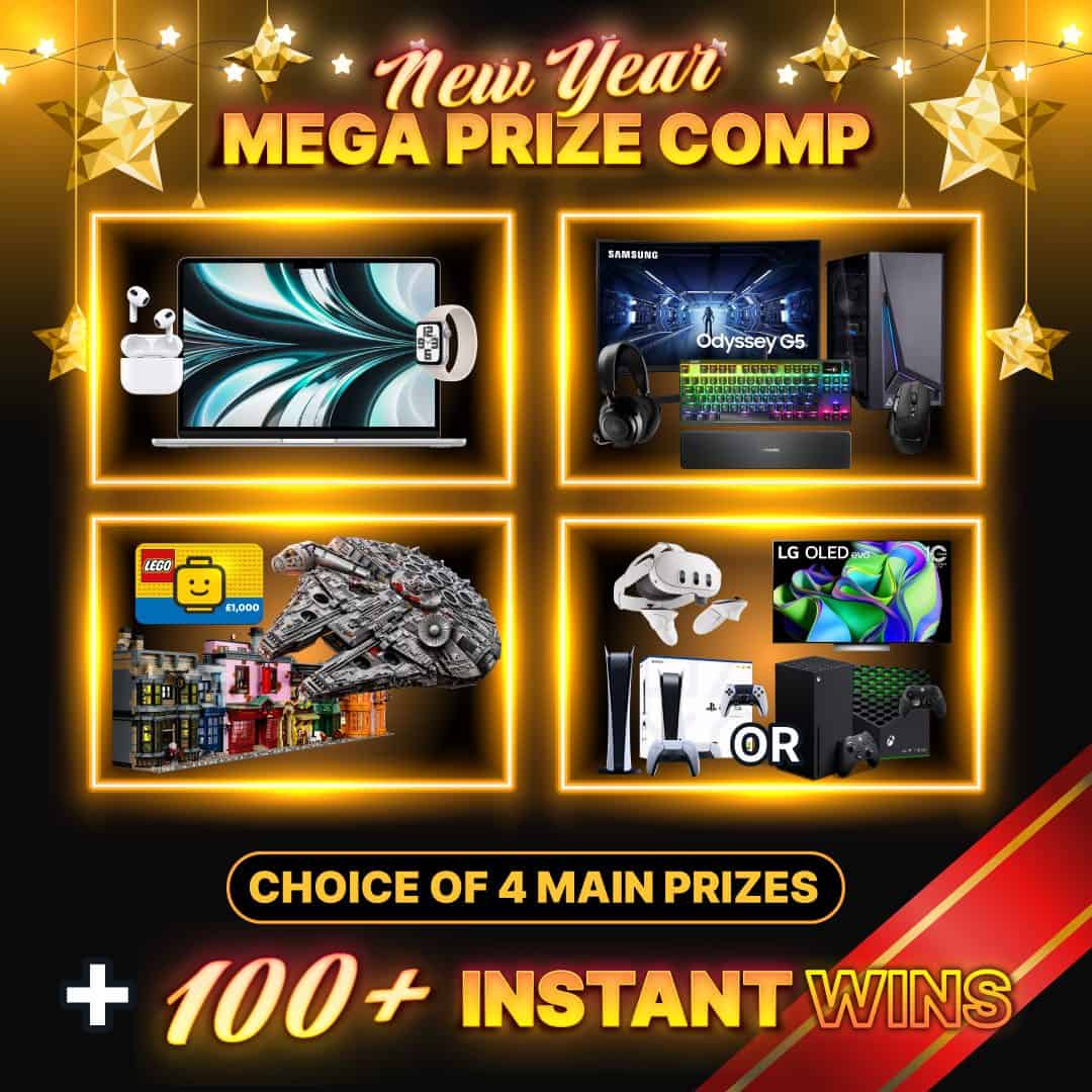 New Year MEGA Prize Comp + 100 Instant Wins - Gaming Giveaways
