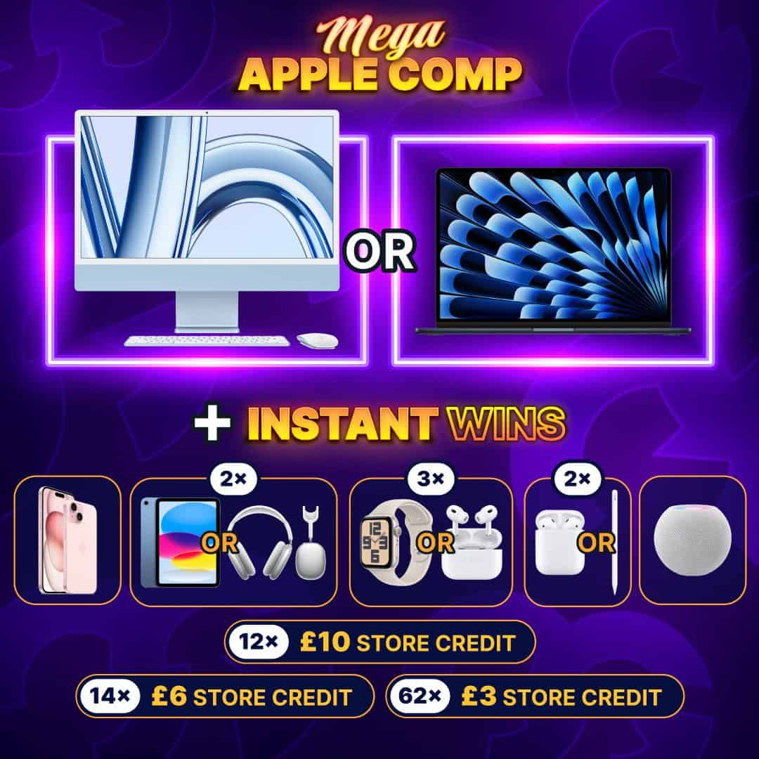 MEGA Apple Comp + 100 instant Wins #12 - Gaming Giveaways
