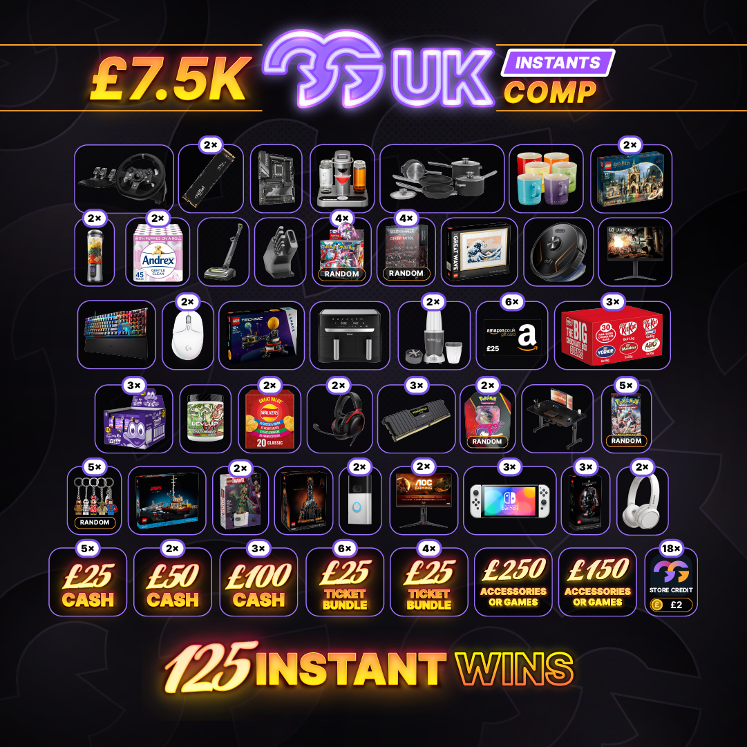 GG £7,500 Instant Win Comp - Instant Win Only (125 Prizes) - Gaming ...